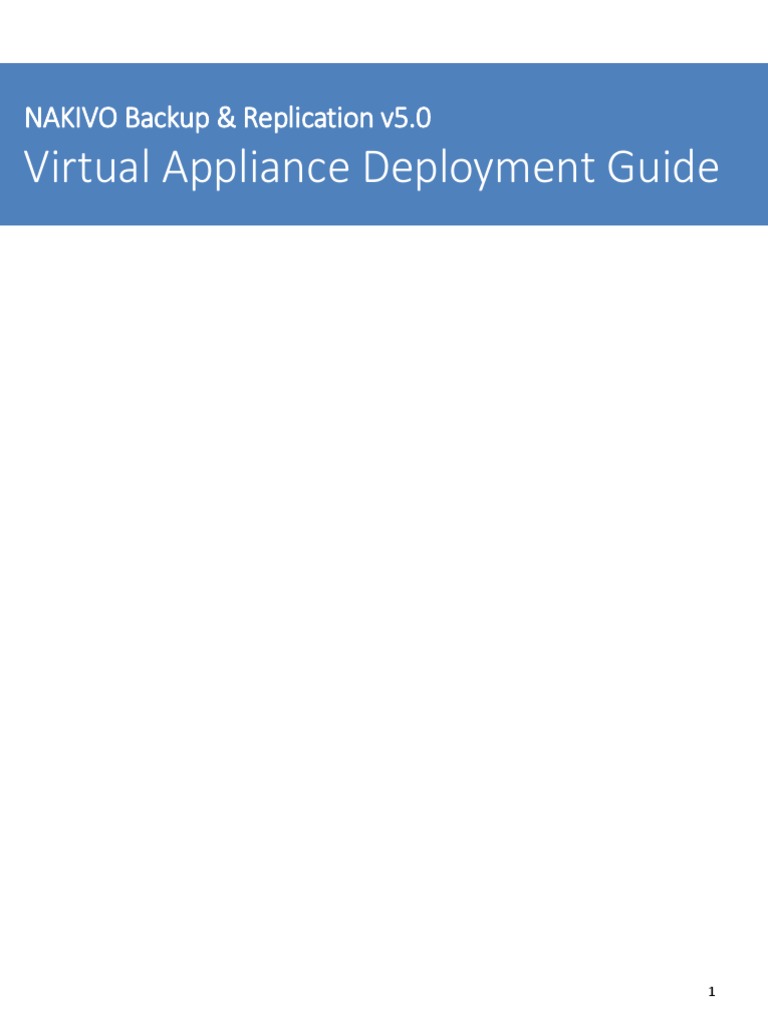 Nakivo Backup and Replication Virtual Appliance Deployment Guide | PDF | Utility Software ...