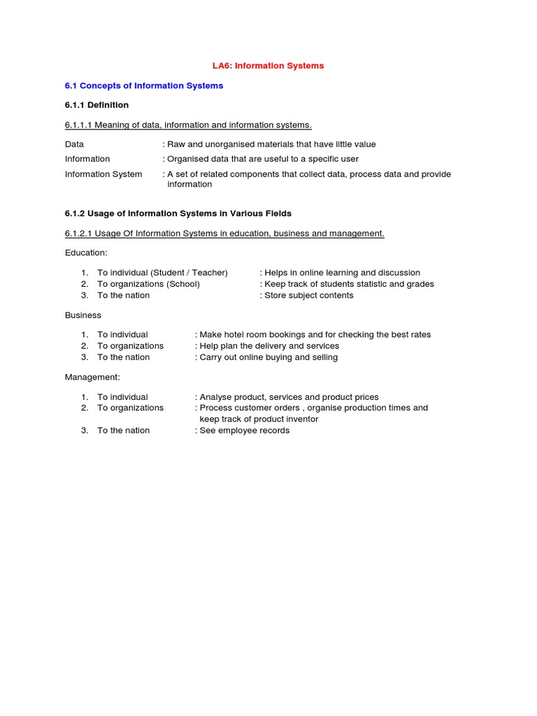Understanding Information Systems Concepts | PDF | Information System ...