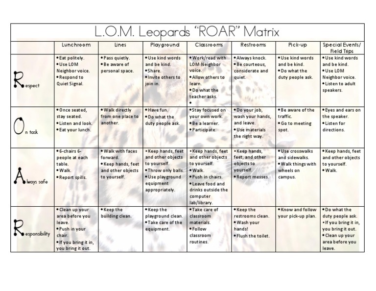 Roar Matrix 2016 | PDF