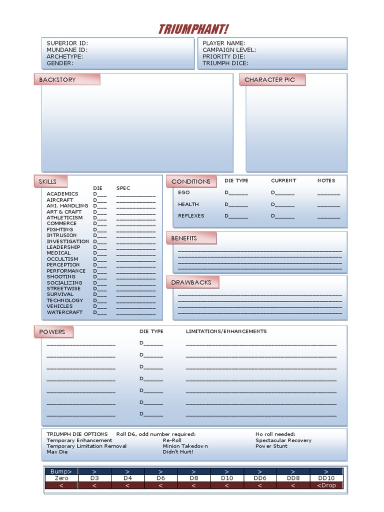 RPG Character Sheet Template | PDF