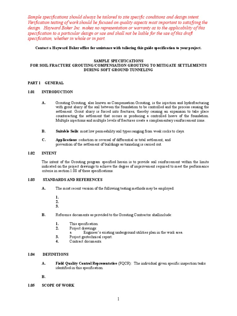 Soil Fracture Grouting Guide Specification | PDF | Pump | Specification ...