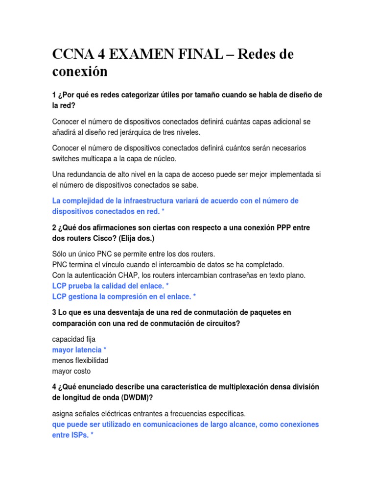Ccna Examen Final | PDF | Red privada virtual | Enrutador (Computación)