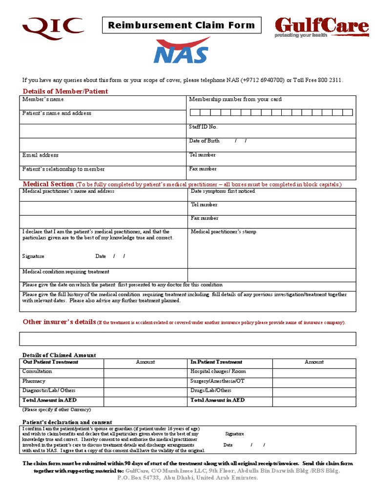 Gulfcare Insurancec Claim Form | PDF