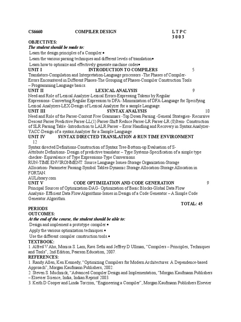 CS6660 | PDF | Compiler | Parsing
