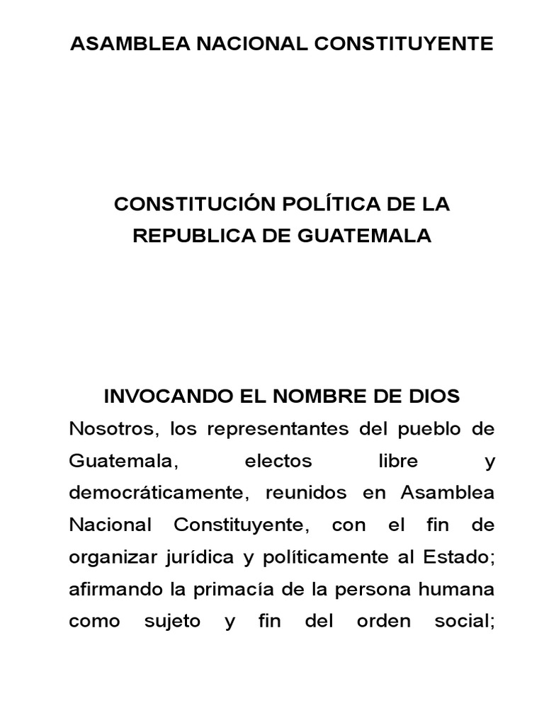 Constitucion Politica de La Republica de Guatemala | PDF | Información ...