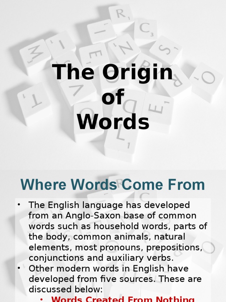 Words of Origin | PDF | English Language | Language Mechanics