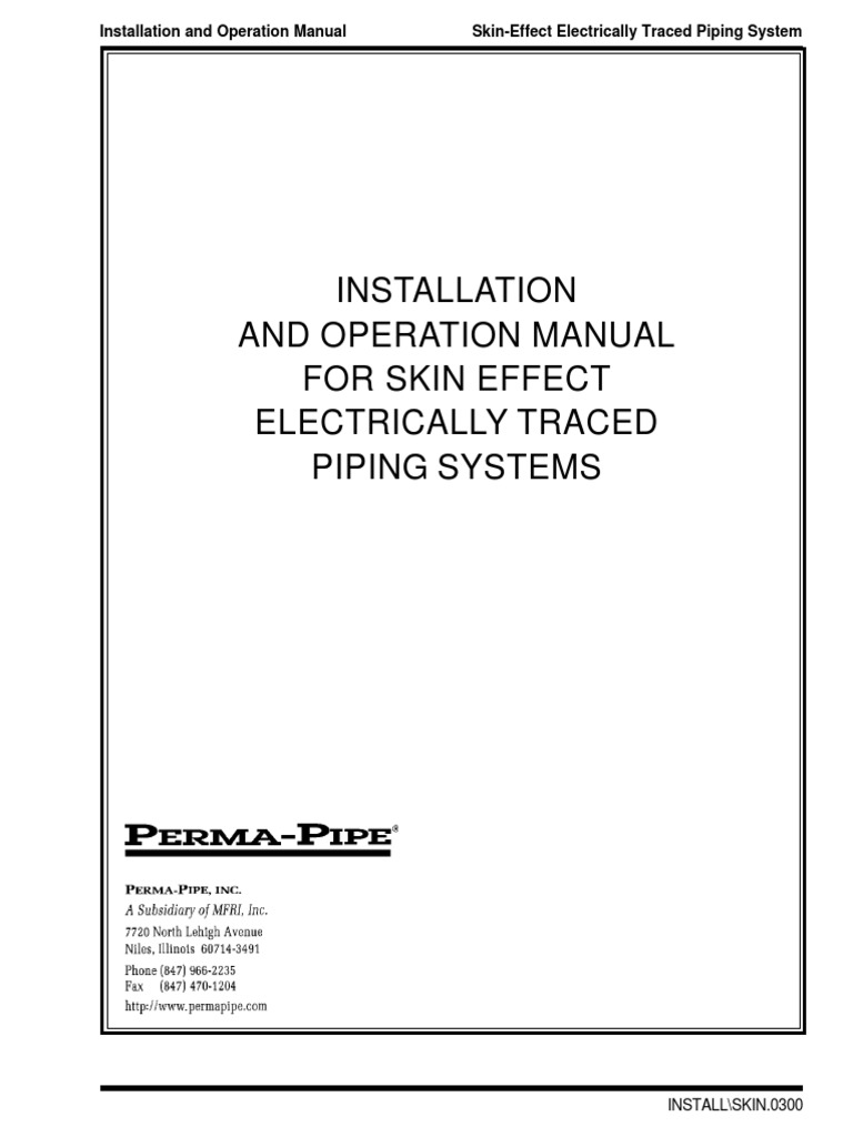 Skin Effect Current Tracing - Installation Manual | PDF | Electric ...