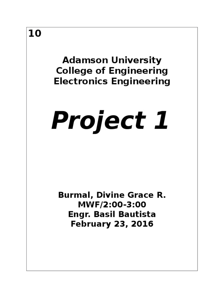 Electronics Engineering Project Overview | PDF | Technology & Engineering