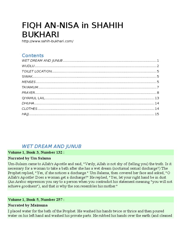 FIQH NISA Hadits Riwayat Bukhari | PDF | Umar | Muhammad