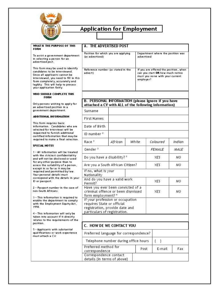 z83 Application For Employment | PDF | Government | Justice