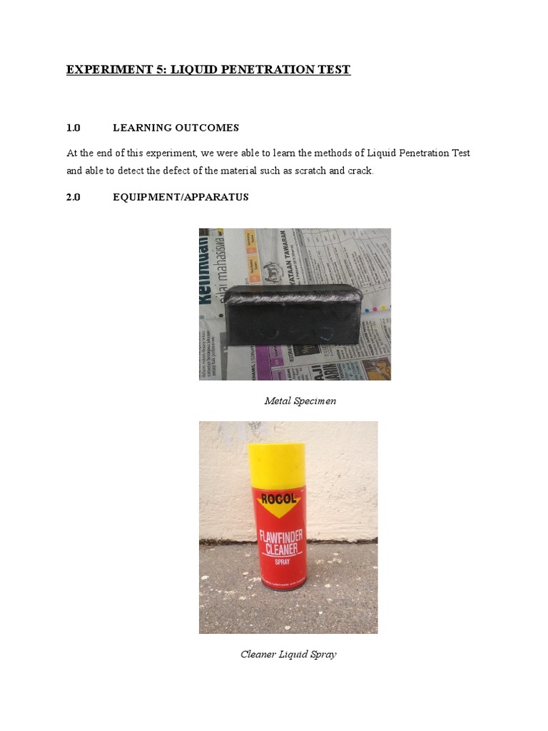 Liquid Penetration Test | Download Free PDF | Nondestructive Testing ...