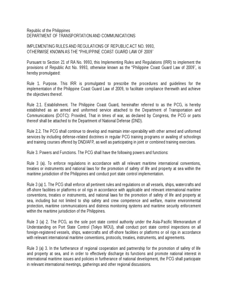 Ra 9993 Irr | PDF | Marine Salvage | Industries