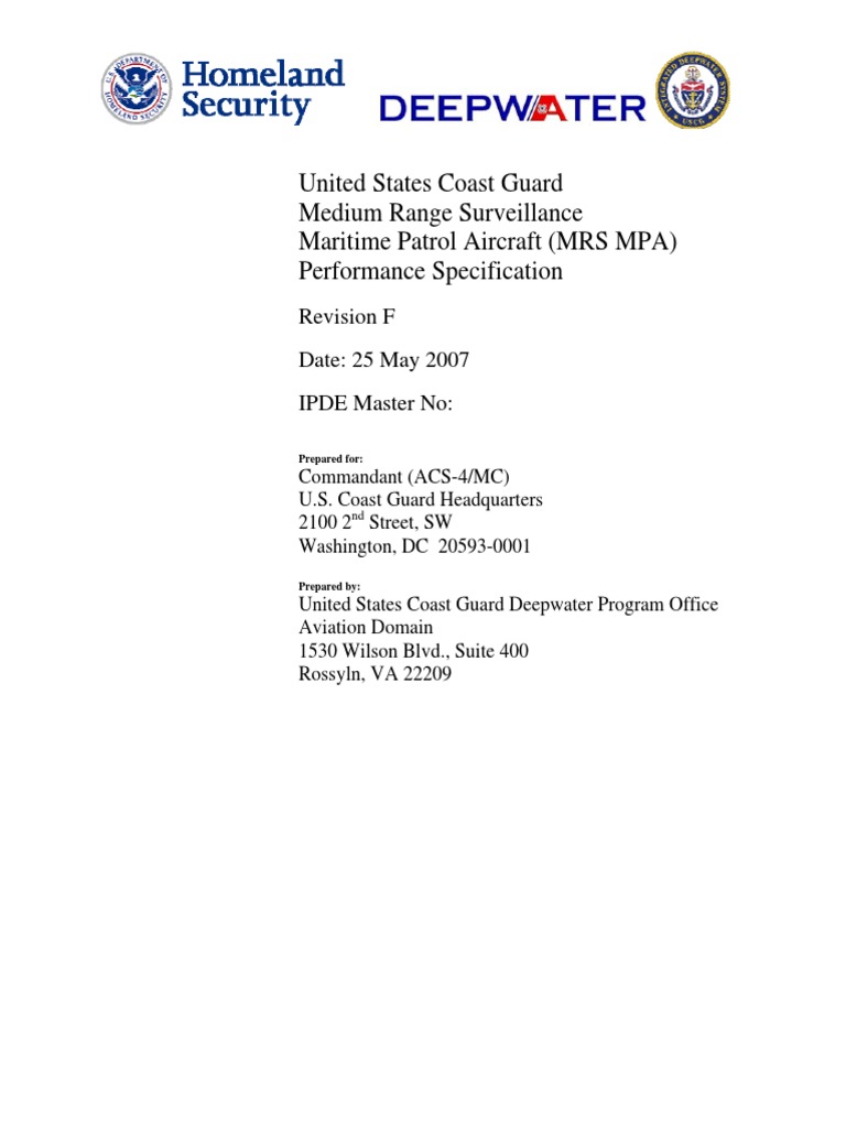 CREW: U.S. Coast Guard: Deepwater Contract: MRS MPA Performance | PDF ...