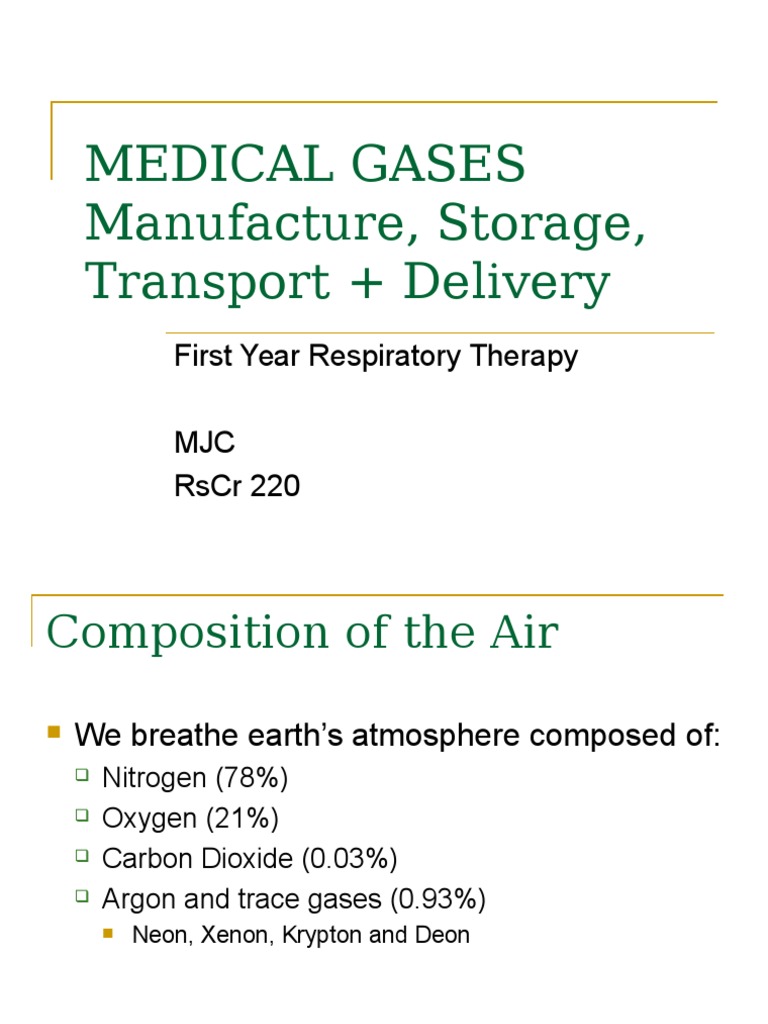 Medical Gas | PDF | Nitrous Oxide | Oxygen