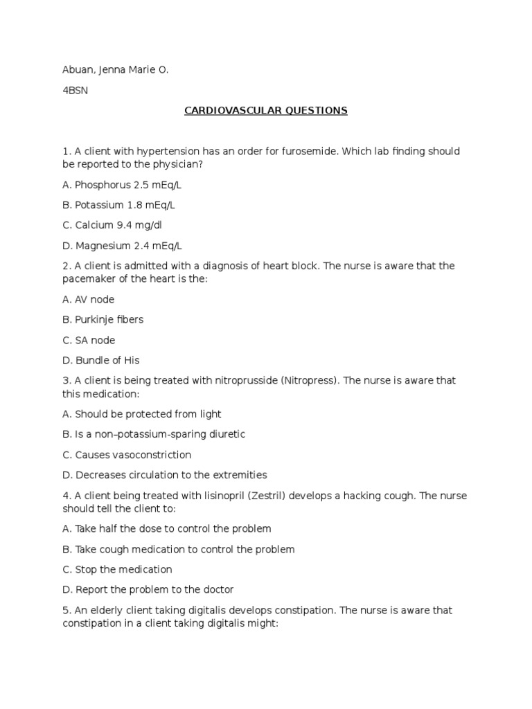 Cardio Questions | PDF | Heart | Myocardial Infarction