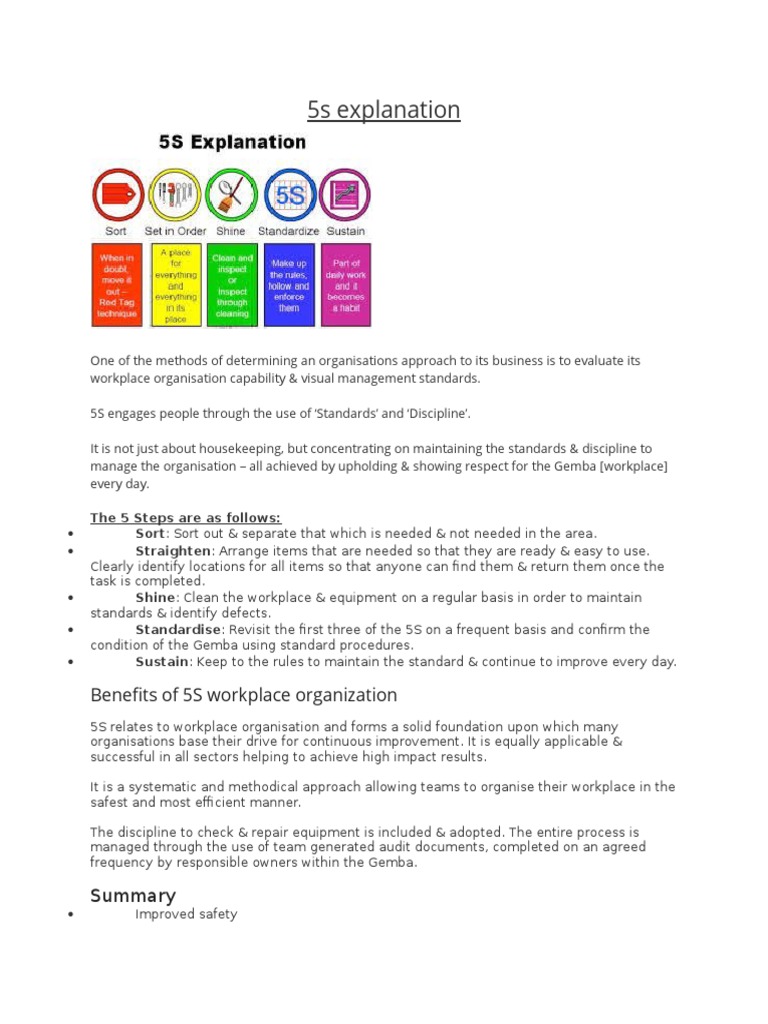 5s Explanation | PDF | Business | Economies
