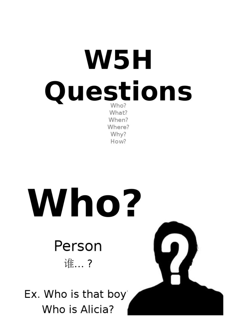 w5h Questions | PDF | Social Science | Self-Improvement
