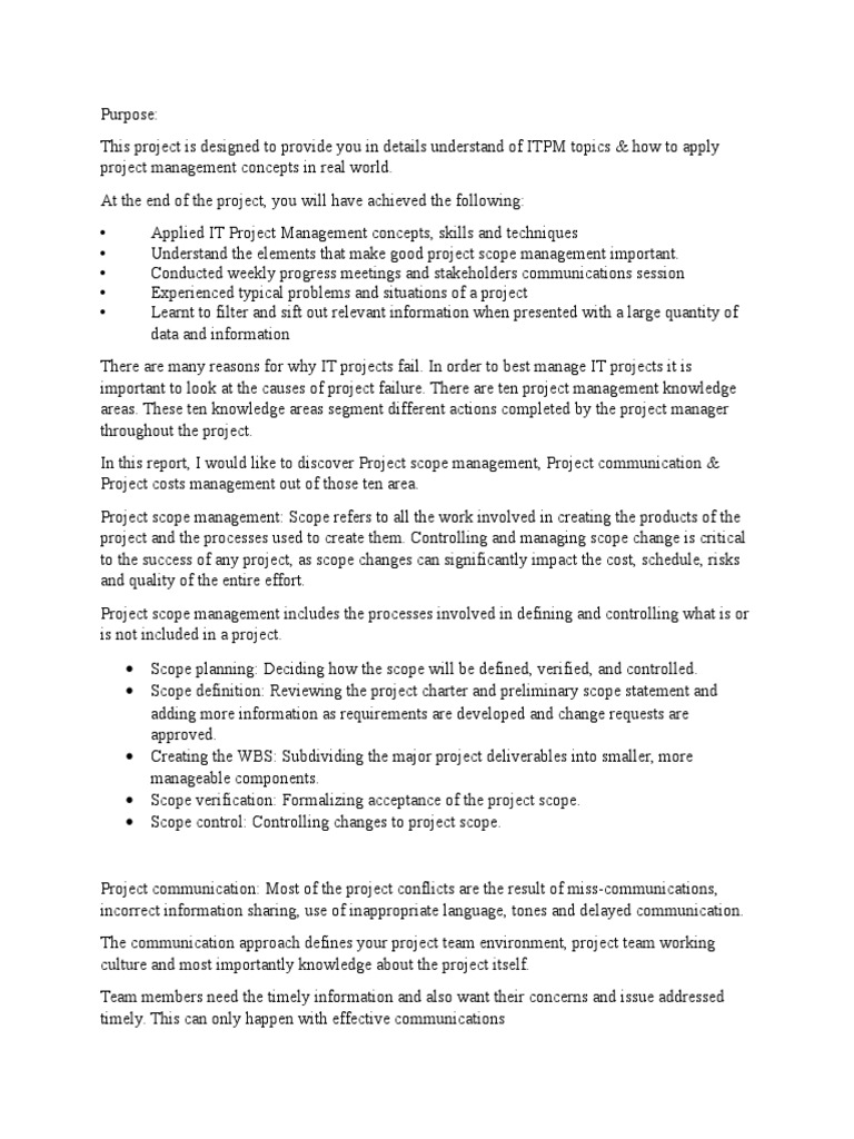 ITPM Project | PDF | Project Management | Information