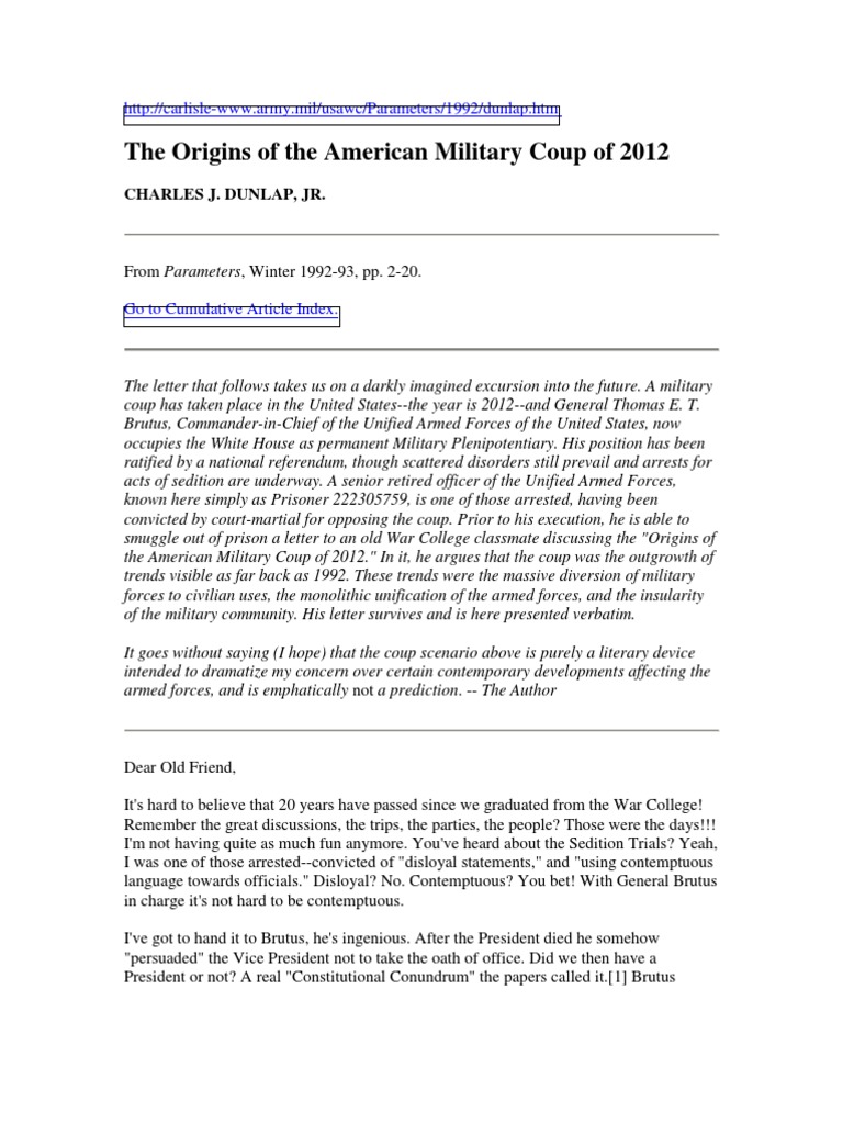 Origins Military Coup 2012 | PDF | History