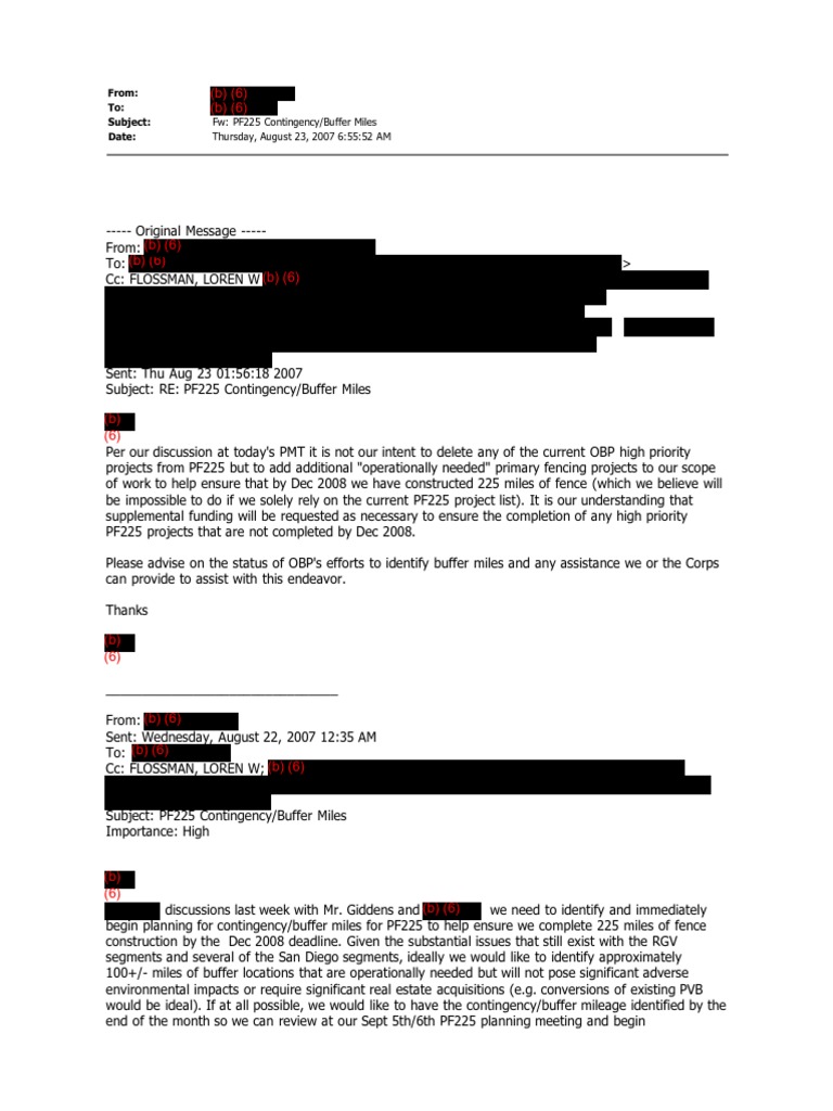 CREW: U.S. Department of Homeland Security: U.S. Customs and Border Protection: Regarding Border ...