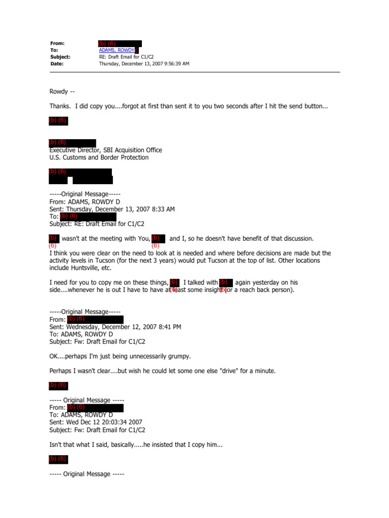 CREW: U.S. Department of Homeland Security: U.S. Customs and Border ...