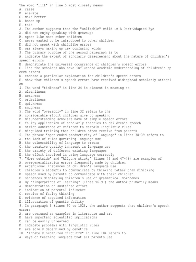 Sentence Completion Test - 1 | Language Development | Communication