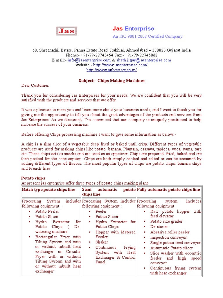 Chips Making Machines Overview | PDF | Potato Chip | Nature