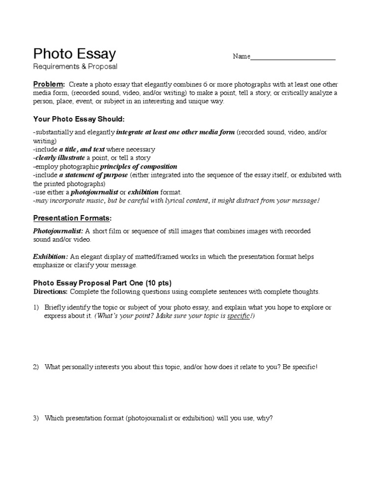 Photo Essay Project Guidelines | PDF