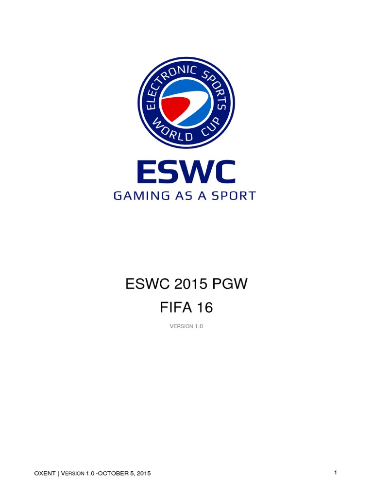 Eswc 2015 PGW Fifa Rules | PDF | Sports Competitions | Entertainment