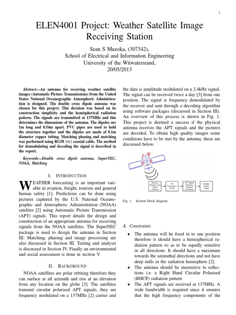Weather Satellite Image Receiving Station | PDF | Antenna (Radio ...