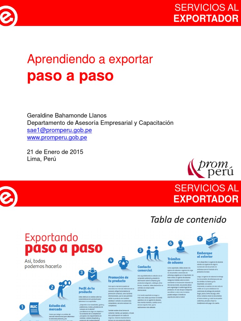 Aprendiendo Exportar Paso Paso EN PERU | PDF | Distribución (comercial ...