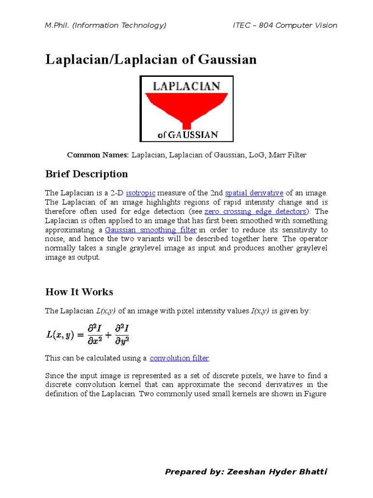Laplacian of Gaussian | PDF | Convolution | Normal Distribution