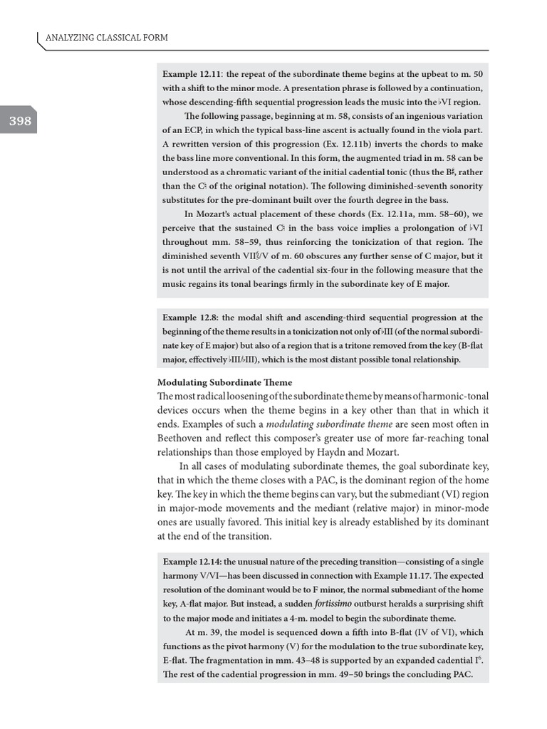 Analyzing Classical Form: Modulating Subordinate TH Eme | PDF | Chord (Music) | Elements Of Music