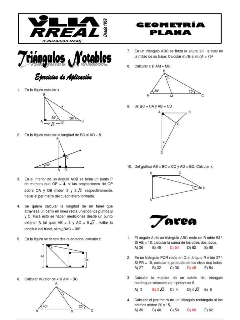 Triangulos Notables | PDF | Triángulo | Geometría del plano euclidiano