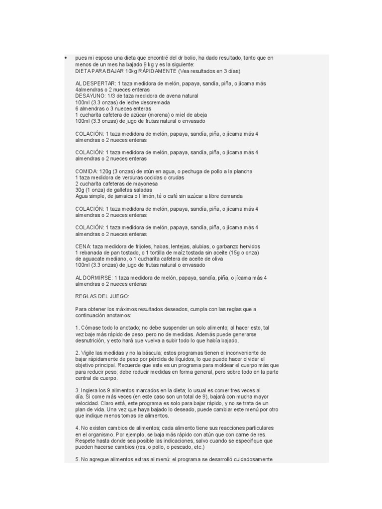 Dieta Que Encontré Del DR Bolio | PDF | Obesidad | Alimentos