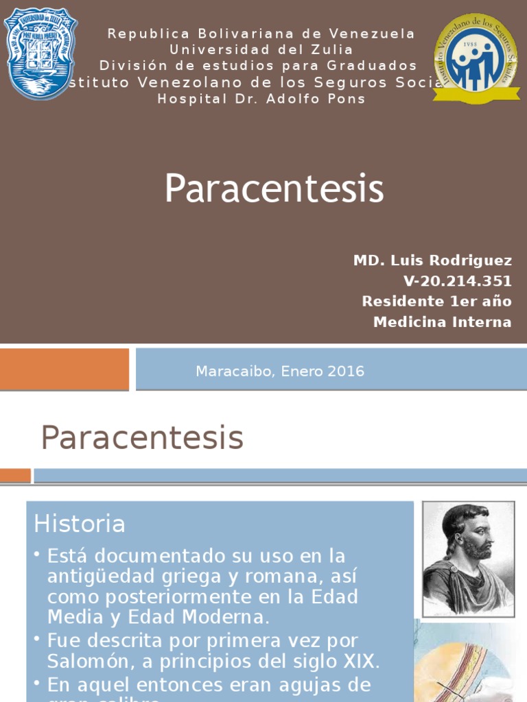 Análisis de la técnica de paracentesis y su importancia diagnóstica y ...