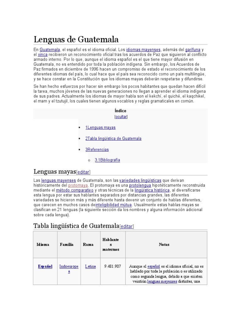 Lenguas de Guatemala | PDF | Idiomas | Personas