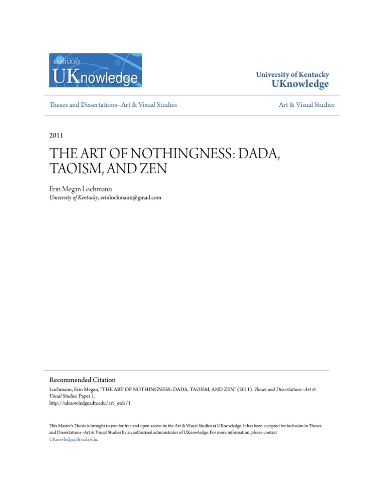 The Art of Nothingness - Dada Taoism and Zen | PDF | Nihilism | Tao