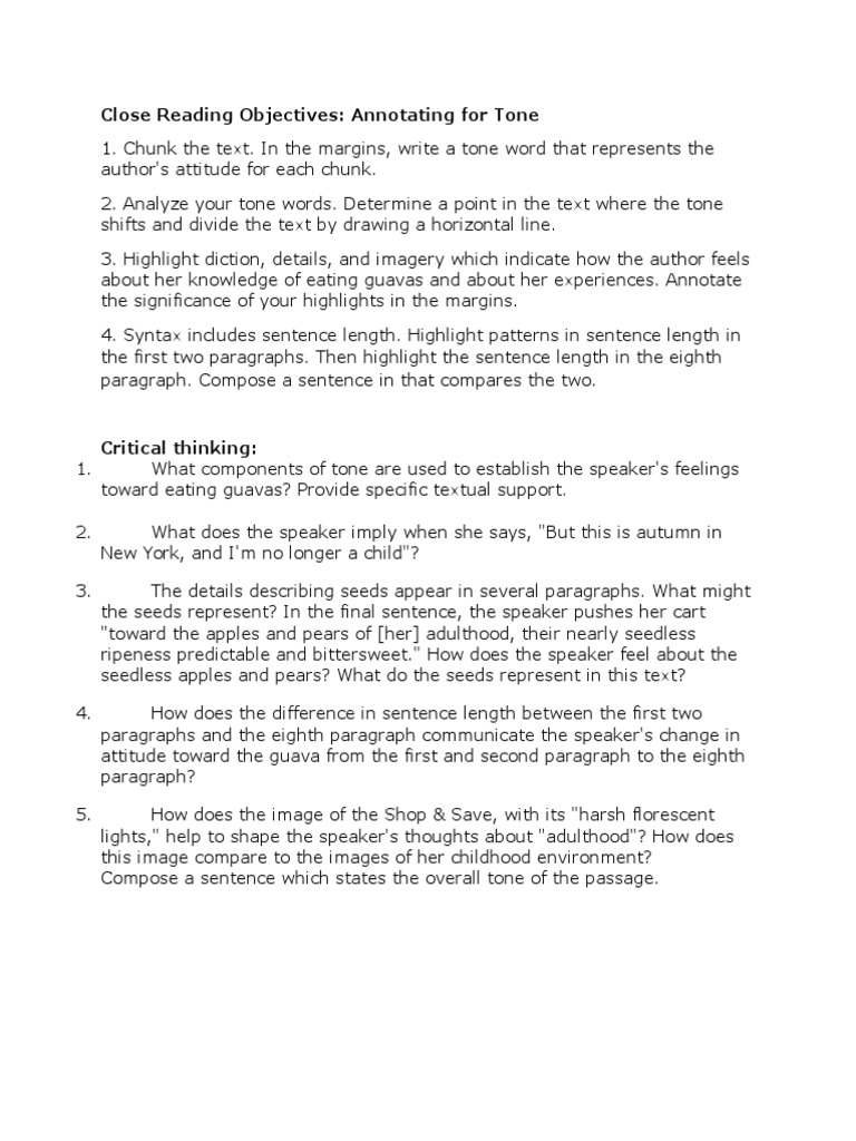 Analyzing Tone in "How to Eat a Guava" | PDF | Epistemology | Psychology