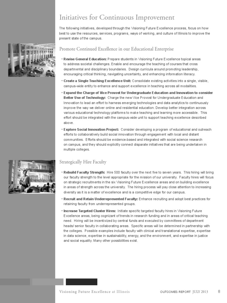 Initiatives For Continuous Improvement: Promote Continued Excellence in ...