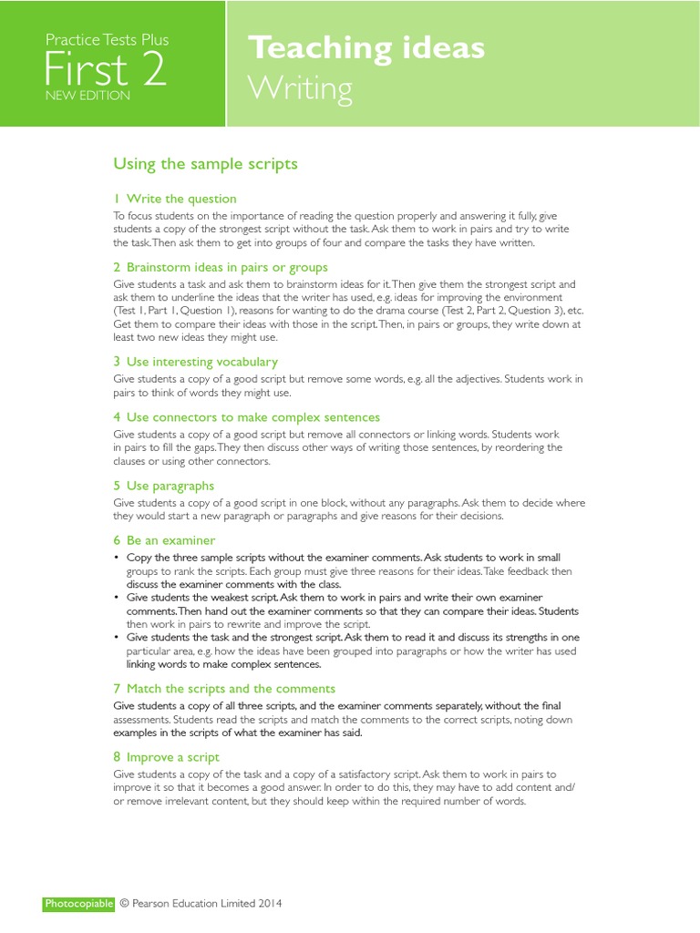 PTP First Teach Idea Writing | PDF | Sentence (Linguistics) | Brainstorming