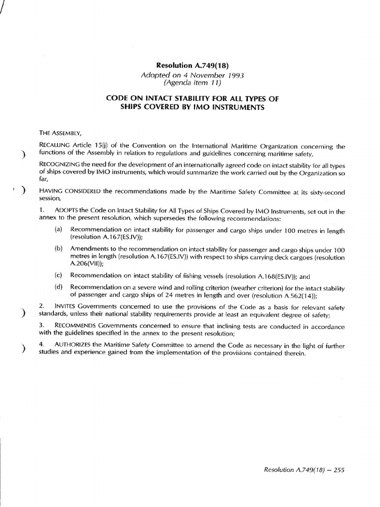 Code of Intact Stability | PDF