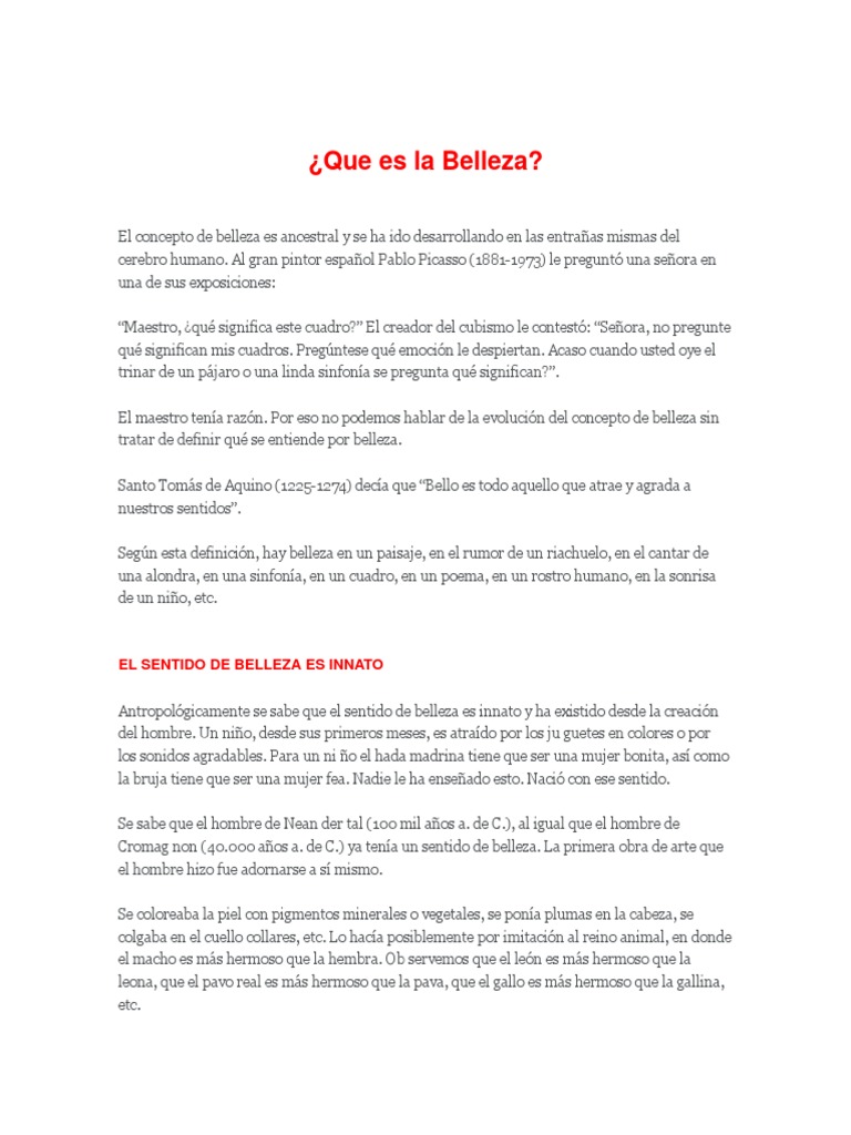 Evolucion de La Belleza | PDF | Belleza