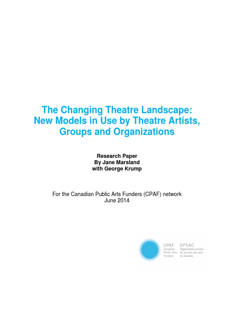 The Changing Theatre Landscape | PDF | Theatre | Canada