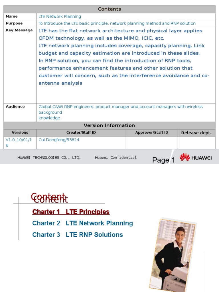 LTE Network Planning To Introduce The LTE Basic Principle, Network ...