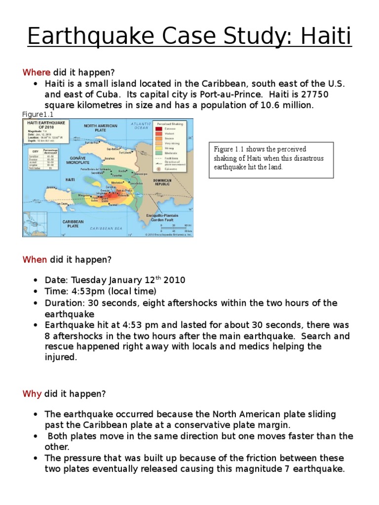 Haiti Earthquake Case Study | PDF | Haiti | Earthquakes