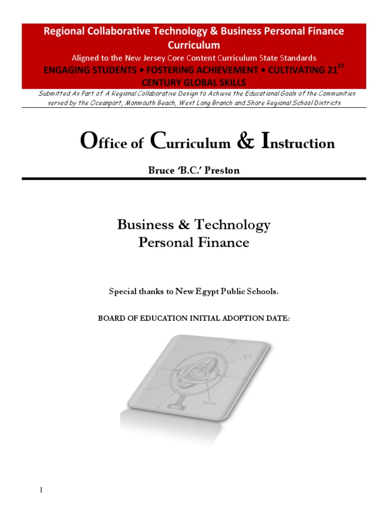 Personal Finance Curriculum | PDF | Demand | Fiscal Policy