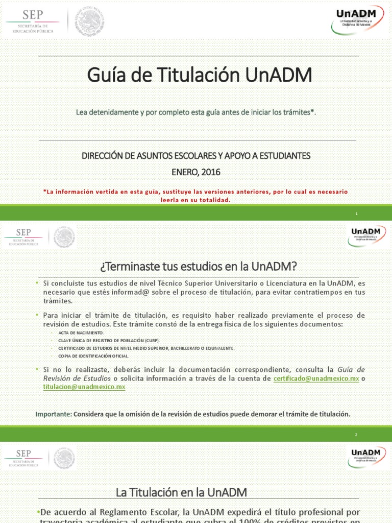 Guía De Titulación Unadm