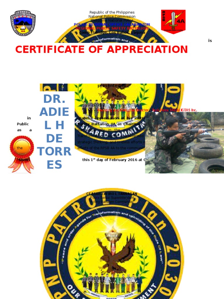 Certificate of Appreciation AC Members | PDF