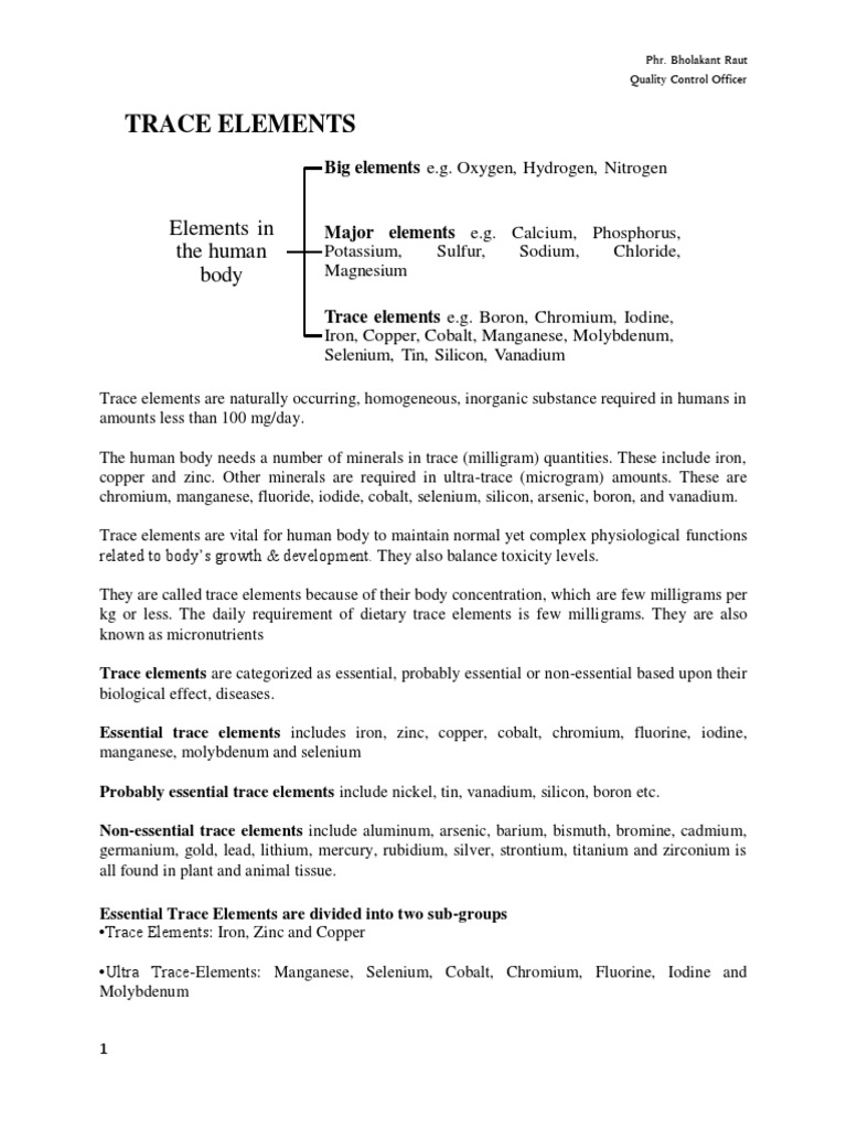 Trace Elements in the Human Body: An Overview of Iron - Its Functions ...